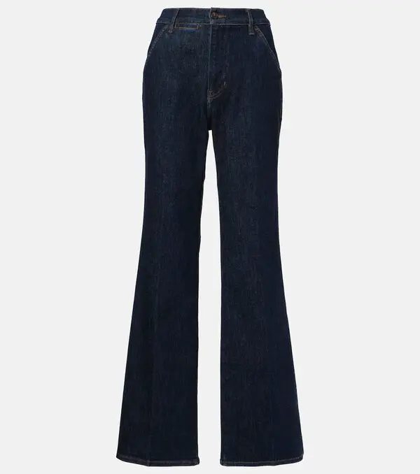 Veronica Beard Crosbie High-rise Wide-leg Jeans - Blue