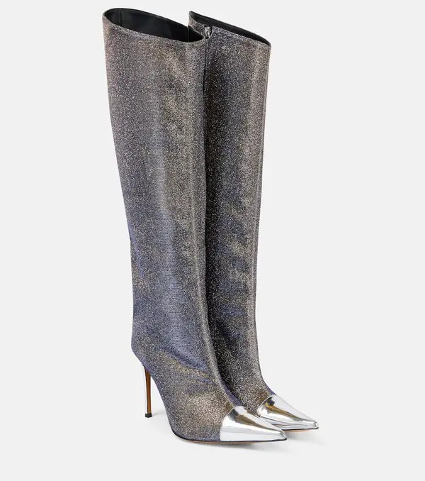 Alexandre Vauthier Metallic Knee-high Boots - Silver