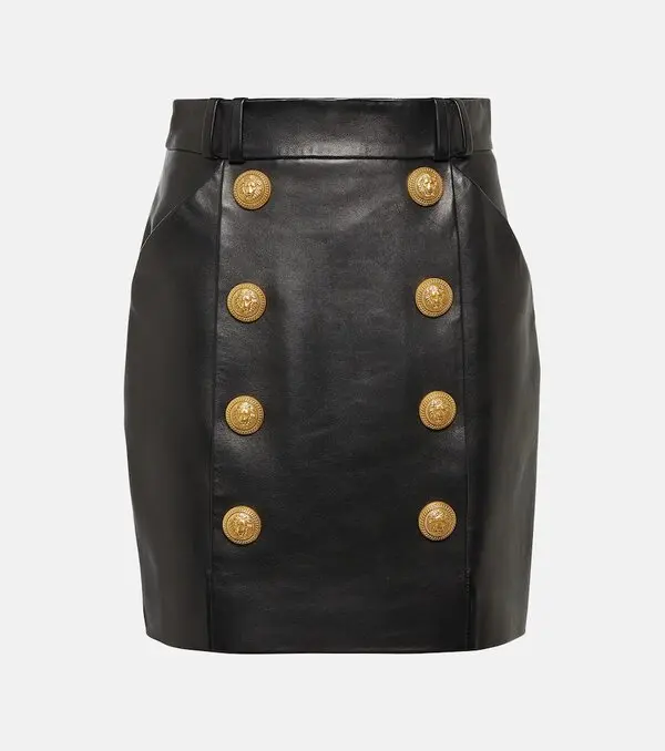 Balmain Leather Mini Skirt