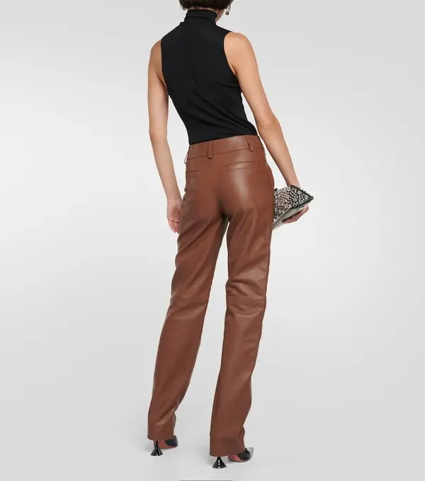 Giuseppe Di Morabito High-rise Straight Leather Pants