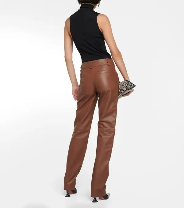 Giuseppe Di Morabito High-rise Leather Pants