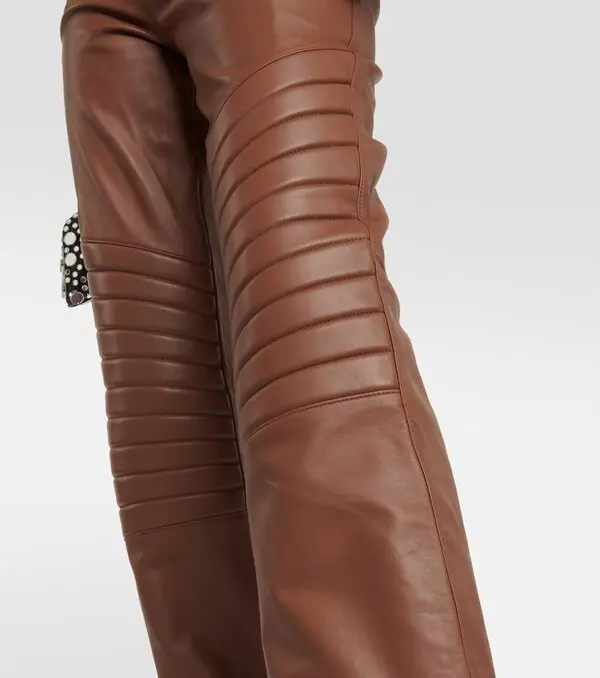 Giuseppe Di Morabito High-rise Leather Pants