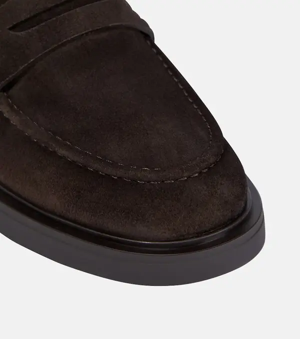 GIANVITO ROSSI Harris Shearling-lined Loafers - Beige