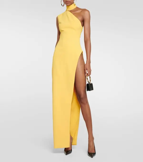 MONOT Mônot Asymmetric Crêpe Maxi Dress
