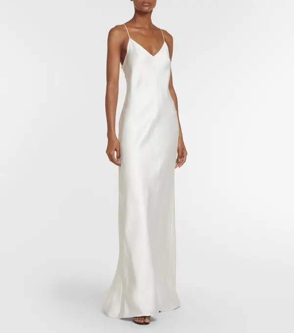 green emerald velvet dress 1996 Oscar De La Renta White Slip Gown – Choux Louise
