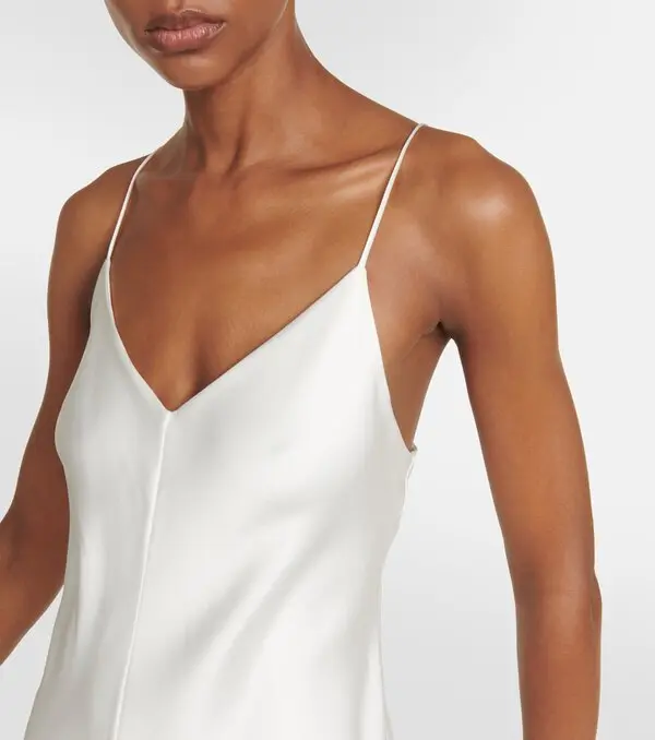 the row silk slip dress The Row, Barika silk satin slip dress, Women, White, US 12, Dresses