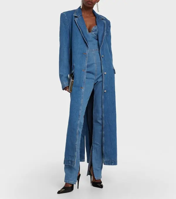 Magda Butrym Bustier Denim Jumpsuit