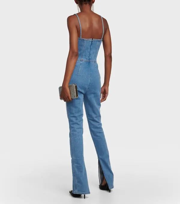 Magda Butrym Bustier Denim Jumpsuit