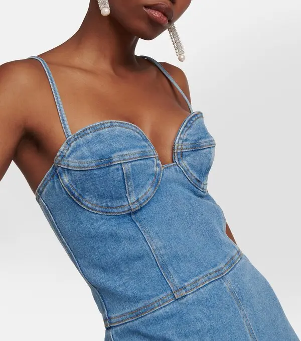 Magda Butrym Bustier Denim Jumpsuit