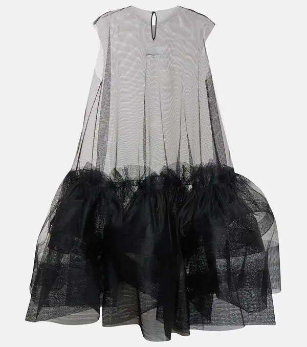 MAISON MARGIELA Bow-detail Tulle Midi Dress