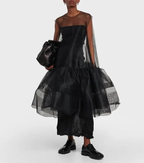 MAISON MARGIELA Bow-detail Tulle Midi Dress