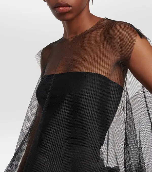 MAISON MARGIELA Bow-detail Tulle Midi Dress