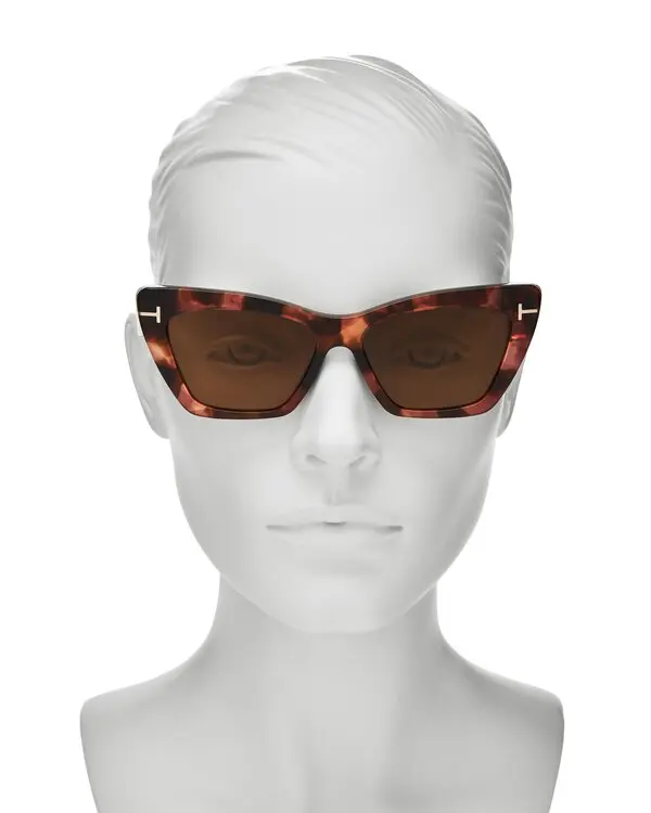 TOM FORD Cat Eye Sunglasses 56mm - Havana/tan