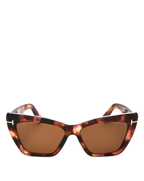 TOM FORD Cat Eye Sunglasses 56mm - Havana/tan