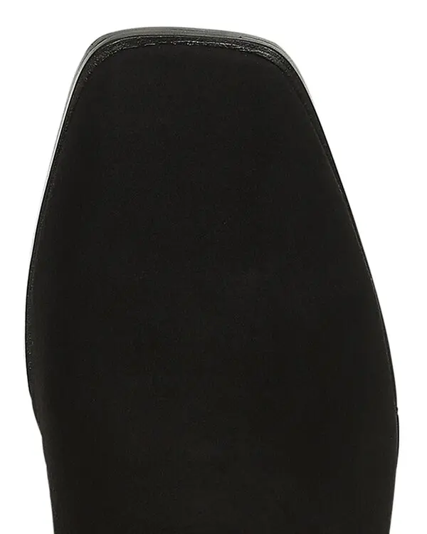 DONALD PLINER Croc Embossed Trim Block Heel Booties - Black
