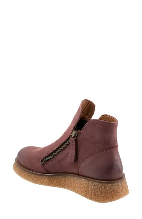 BUENO Phoenix Zip Bootie - Dark Wine Nubuck