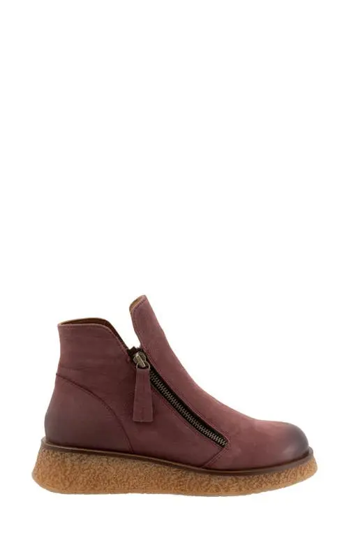 BUENO Phoenix Zip Bootie - Dark Wine Nubuck
