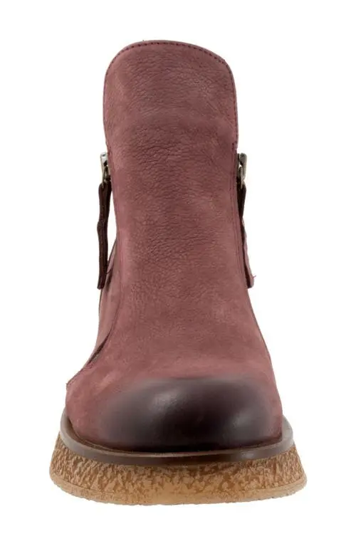 BUENO Phoenix Zip Bootie - Dark Wine Nubuck