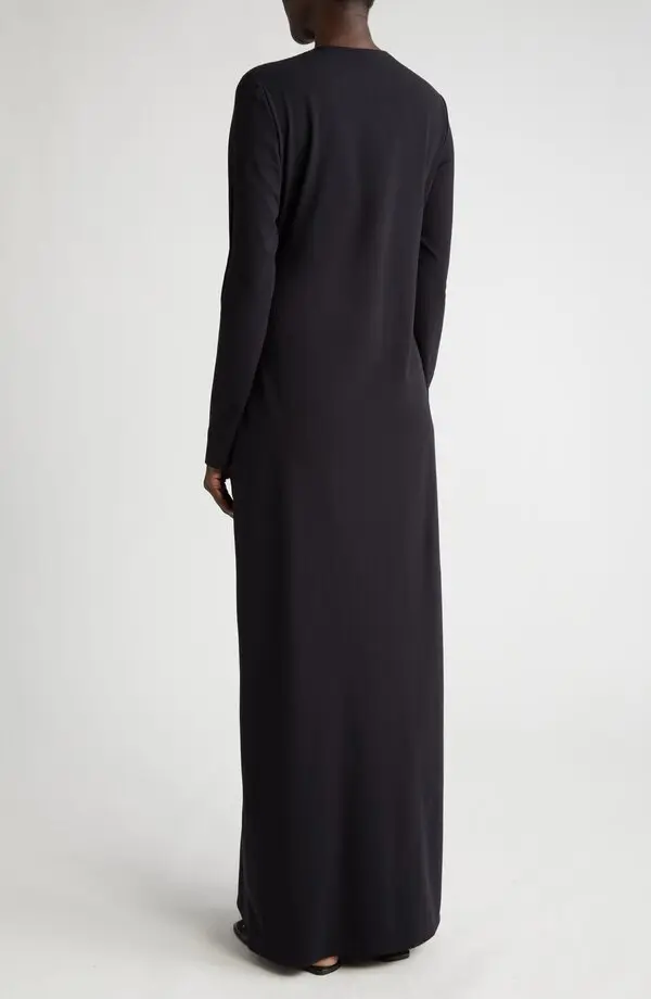 The Row Wai Long Sleeve Jersey Maxi Dress - Black | Editorialist
