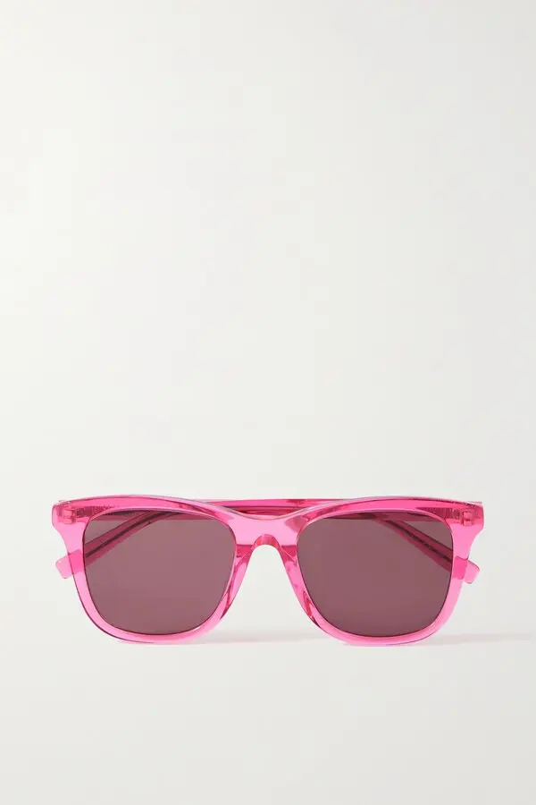 Saint Laurent Square-frame Acetate Sunglasses - Pink