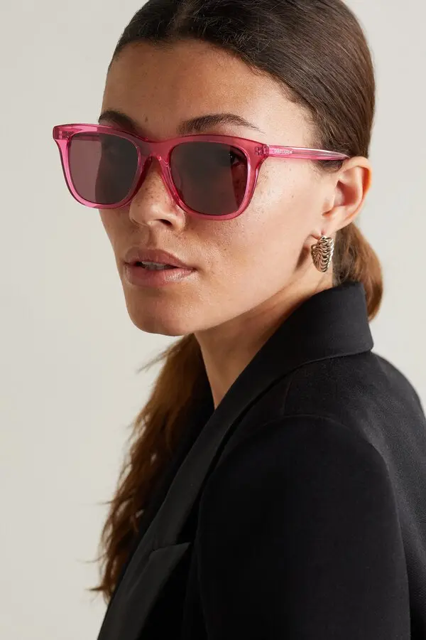 Saint Laurent Square-frame Acetate Sunglasses - Pink