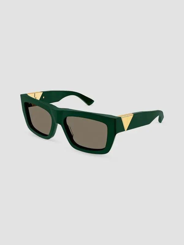 Bottega Veneta New Triangle Acetate 57mm Square Sunglasses - Green