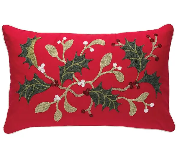 C&F HOME Holly Branch Pillow By - One-color