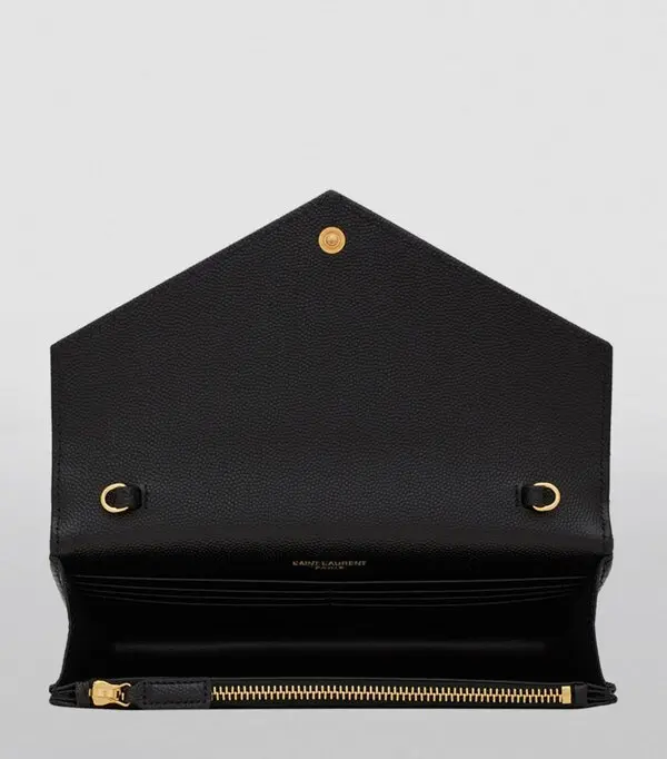 Saint Laurent Monogram Matelassé Envelope Chain Wallet