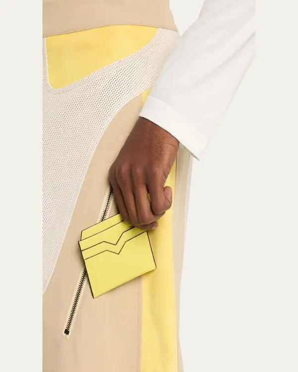 VALEXTRA V-slot Leather Card Case - Eucalipto