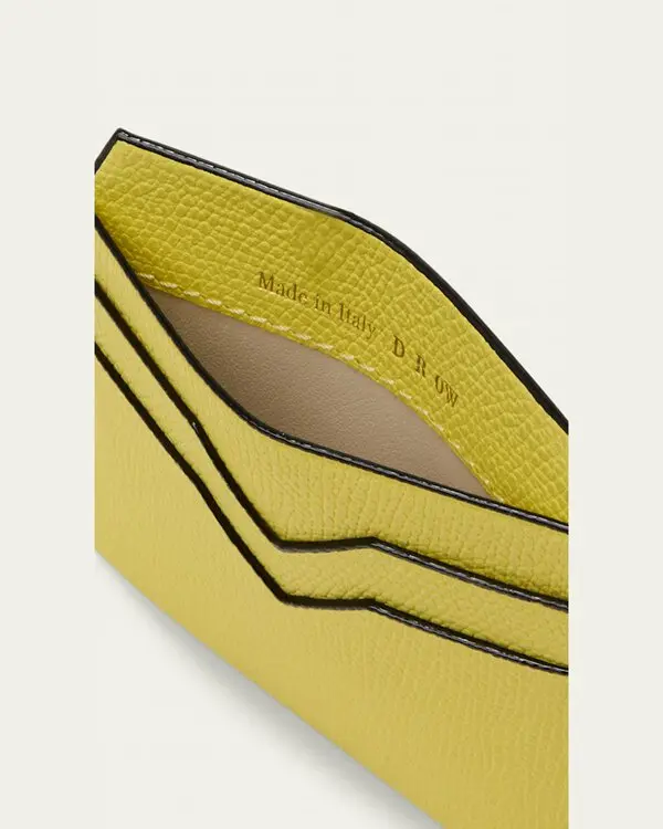 VALEXTRA V-slot Leather Card Case - Eucalipto