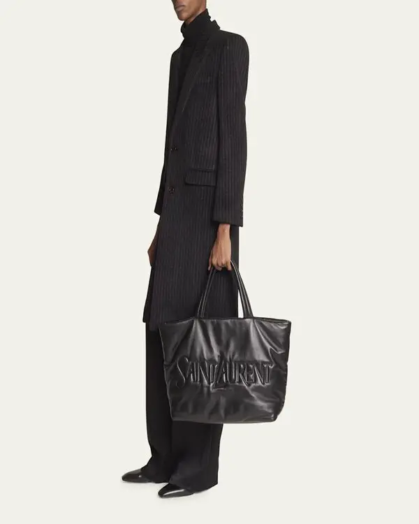 Saint Laurent Embossed Padded Leather Tote Bag