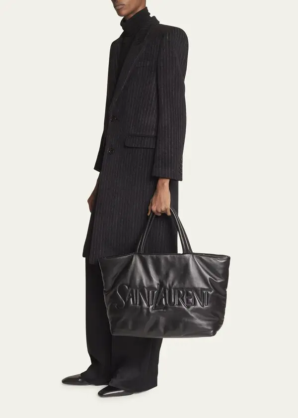 Saint Laurent Embossed Padded Leather Tote Bag