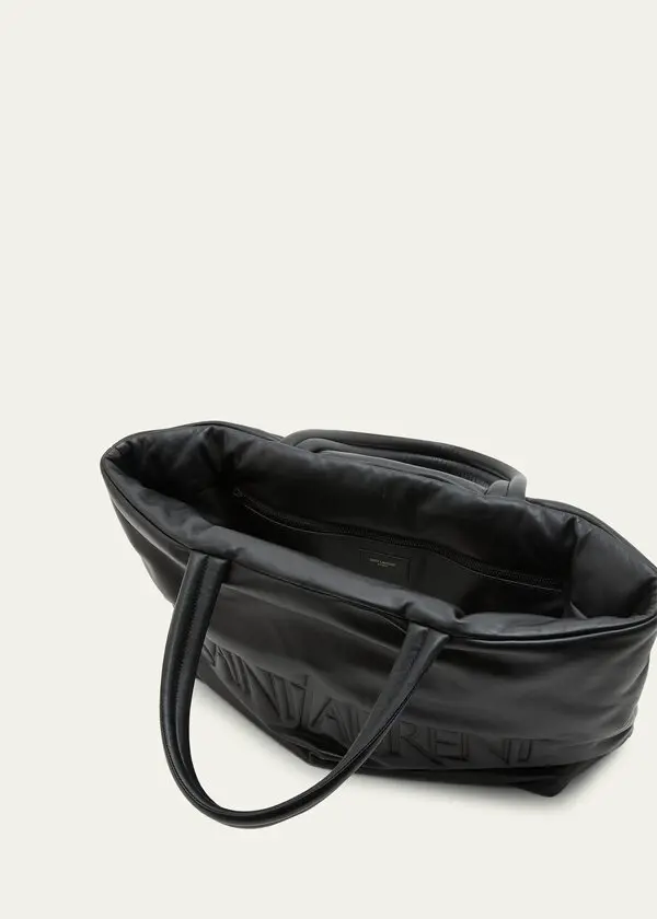 Saint Laurent Embossed Padded Leather Tote Bag