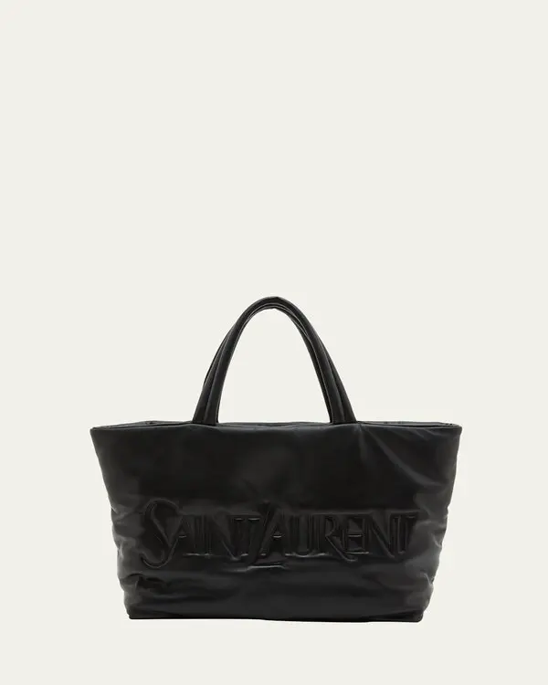 Saint Laurent Embossed Padded Leather Tote Bag