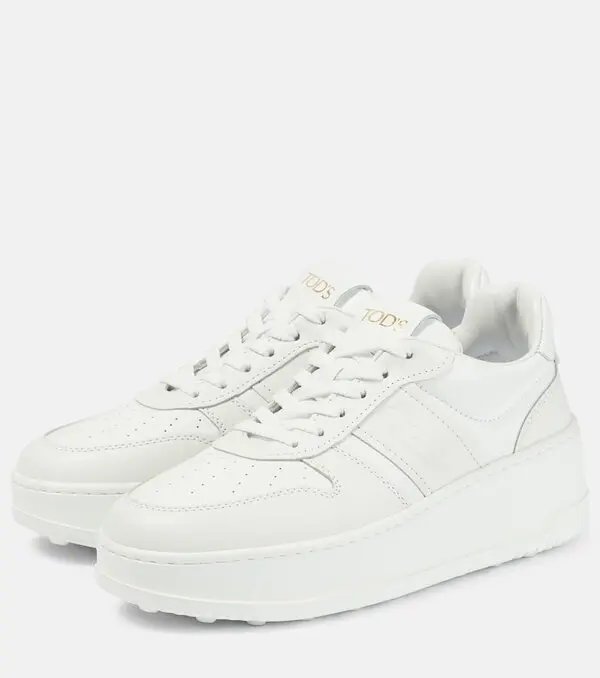 TOD'S Leather Platform Sneakers - White
