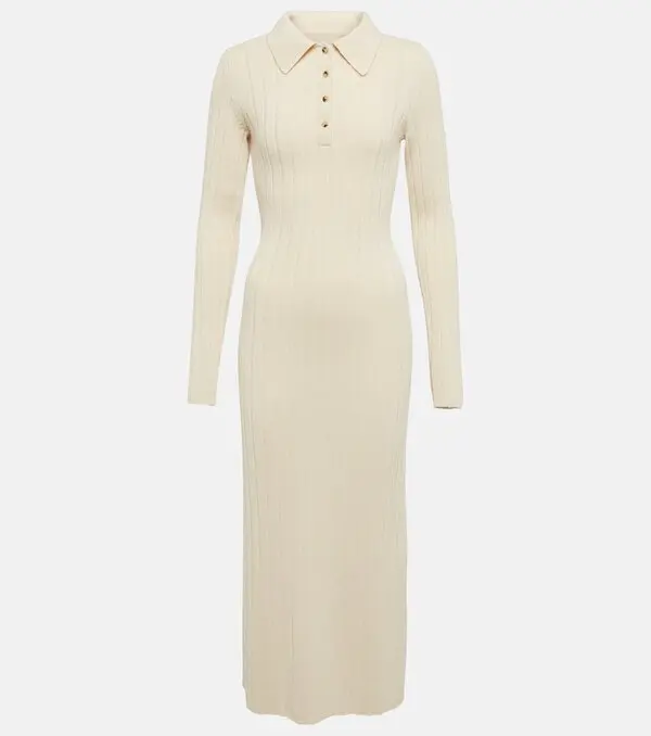 Khaite Hans Ribbed-Knit Cashmere Maxi Dress In Neutrals - 30% Off |  Editorialist