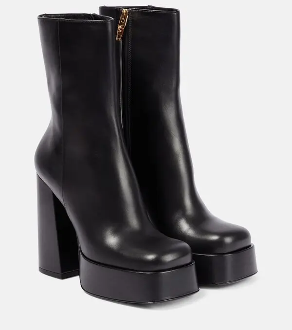Versace Medusa Aevitas Leather Platform Boots