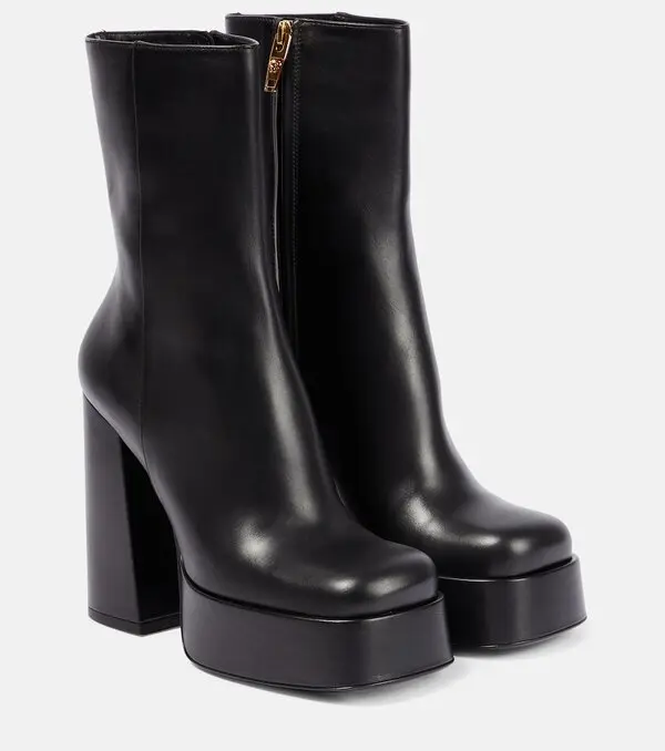 Versace Medusa Aevitas Leather Platform Boots