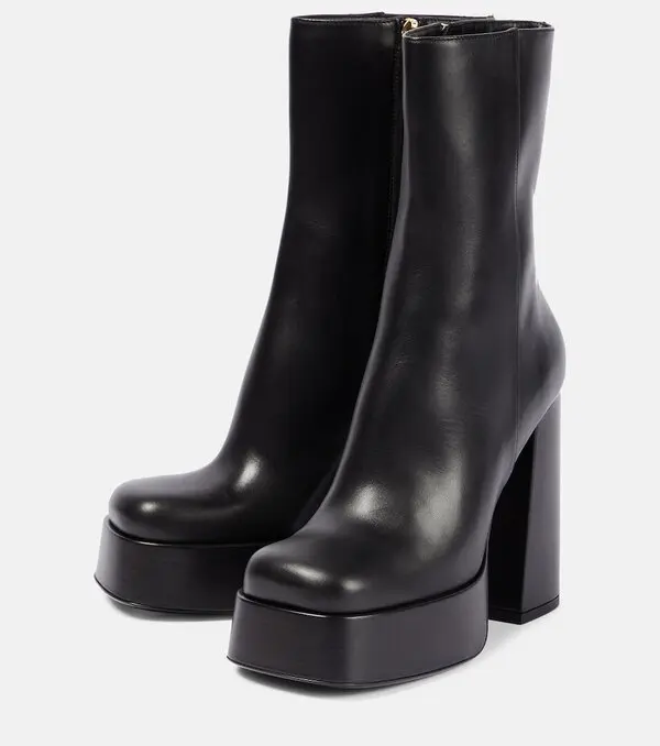 Versace Medusa Aevitas Leather Platform Boots