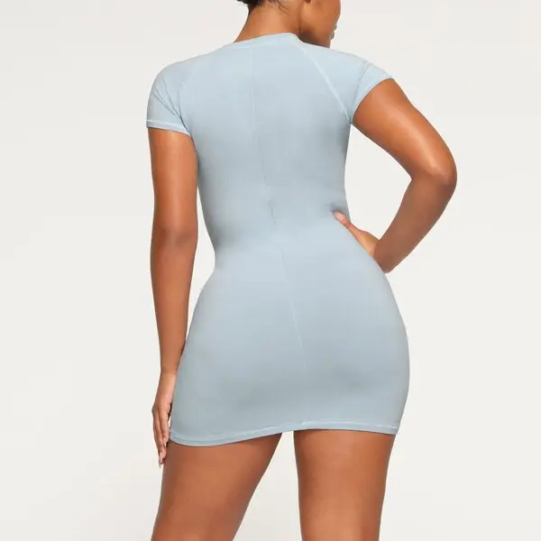 Skims New Vintage Raglan Mini Dress - Denim | Editorialist