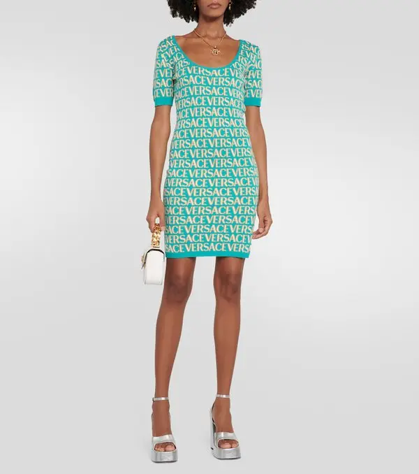 Versace Allover Intarsia Minidress