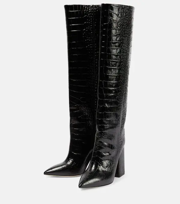 Paris Texas Anja Leather Knee-high Boots - Black