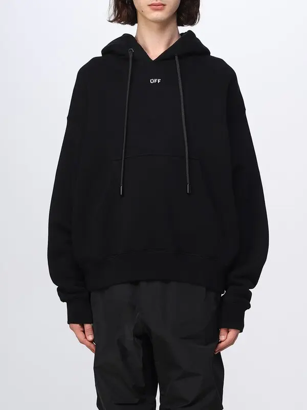 Off-White Cotton Sweatshirt - Black