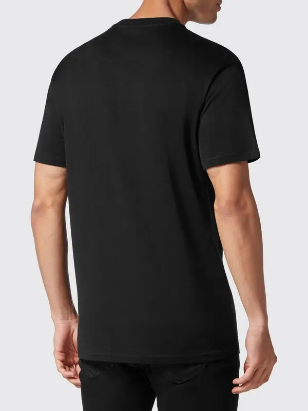 Philipp Plein Short-sleeved Cotton T-shirt With Skull Print - Black