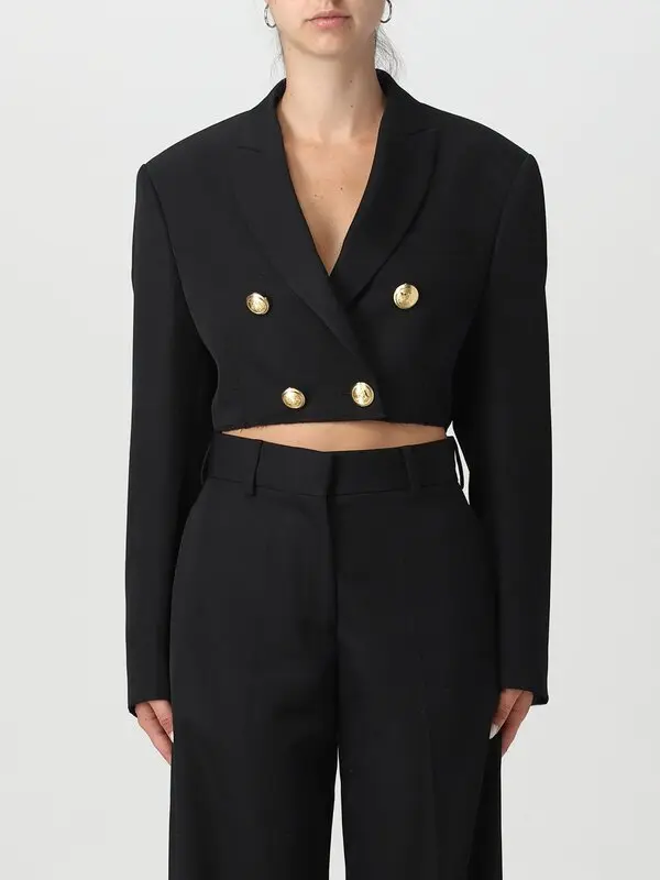 Palm Angels Double-breasted Virgin Wool Blend Blazer - Black