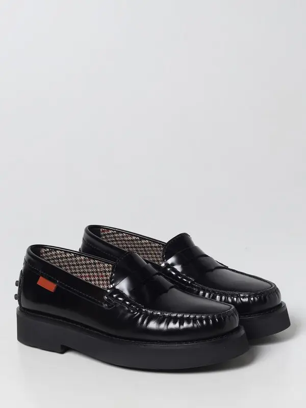 TOD'S Brushed Leather Loafers - Burgundy