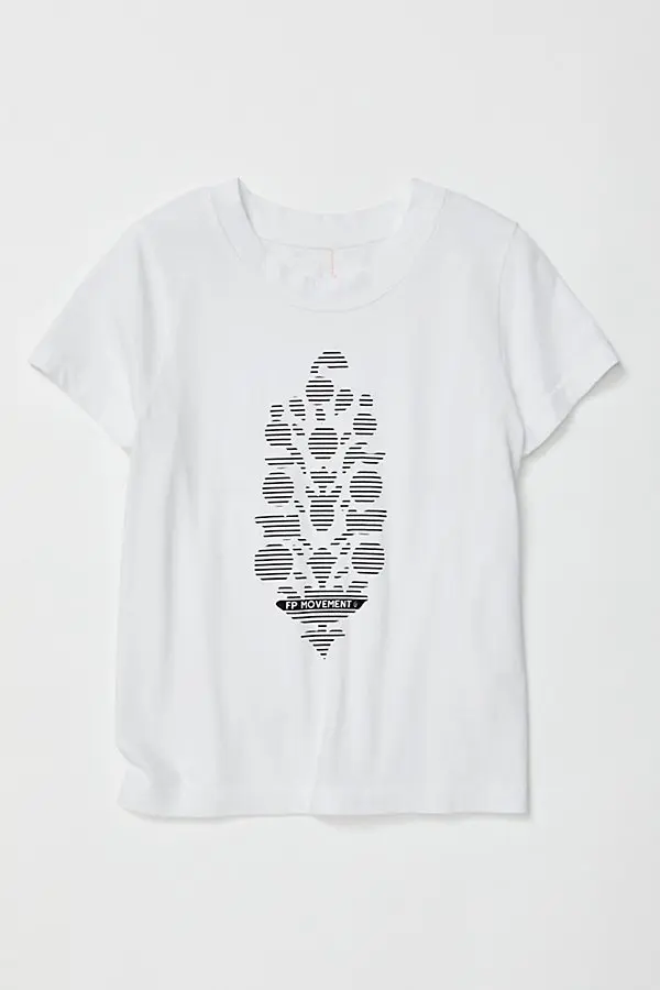 Free People Game Time Logo Tee - Bright White Combo