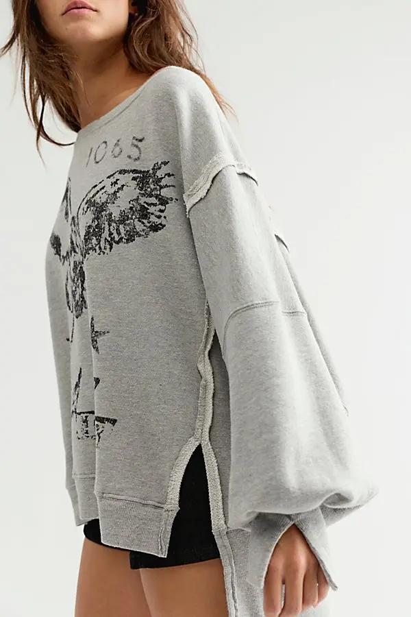 Free People We The Free Graphic Camden Pullover - Eagle Combo