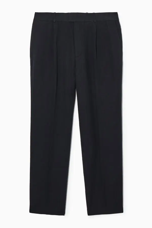 Cos Pleated Straight-leg Pants - Blue
