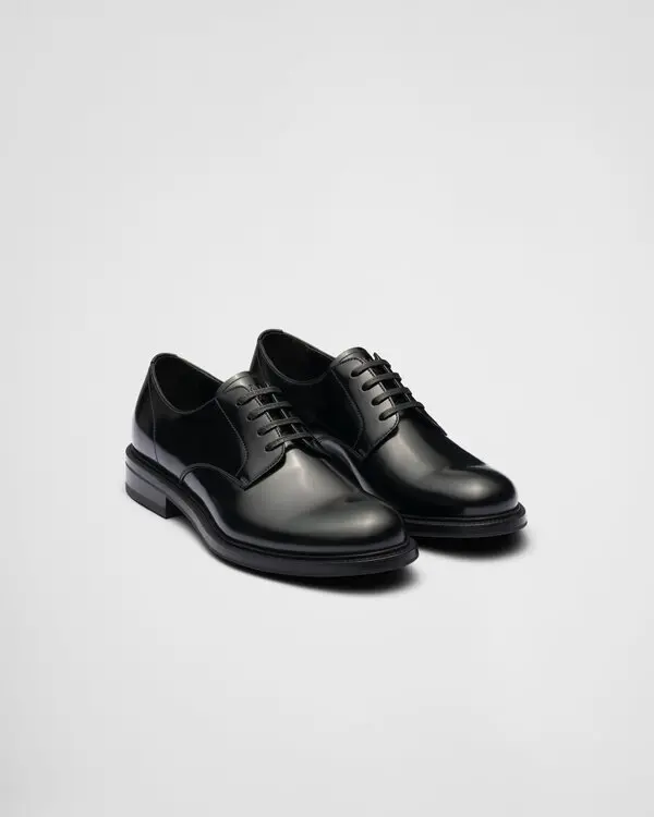 Prada Brushed Leather Lace-up Shoes